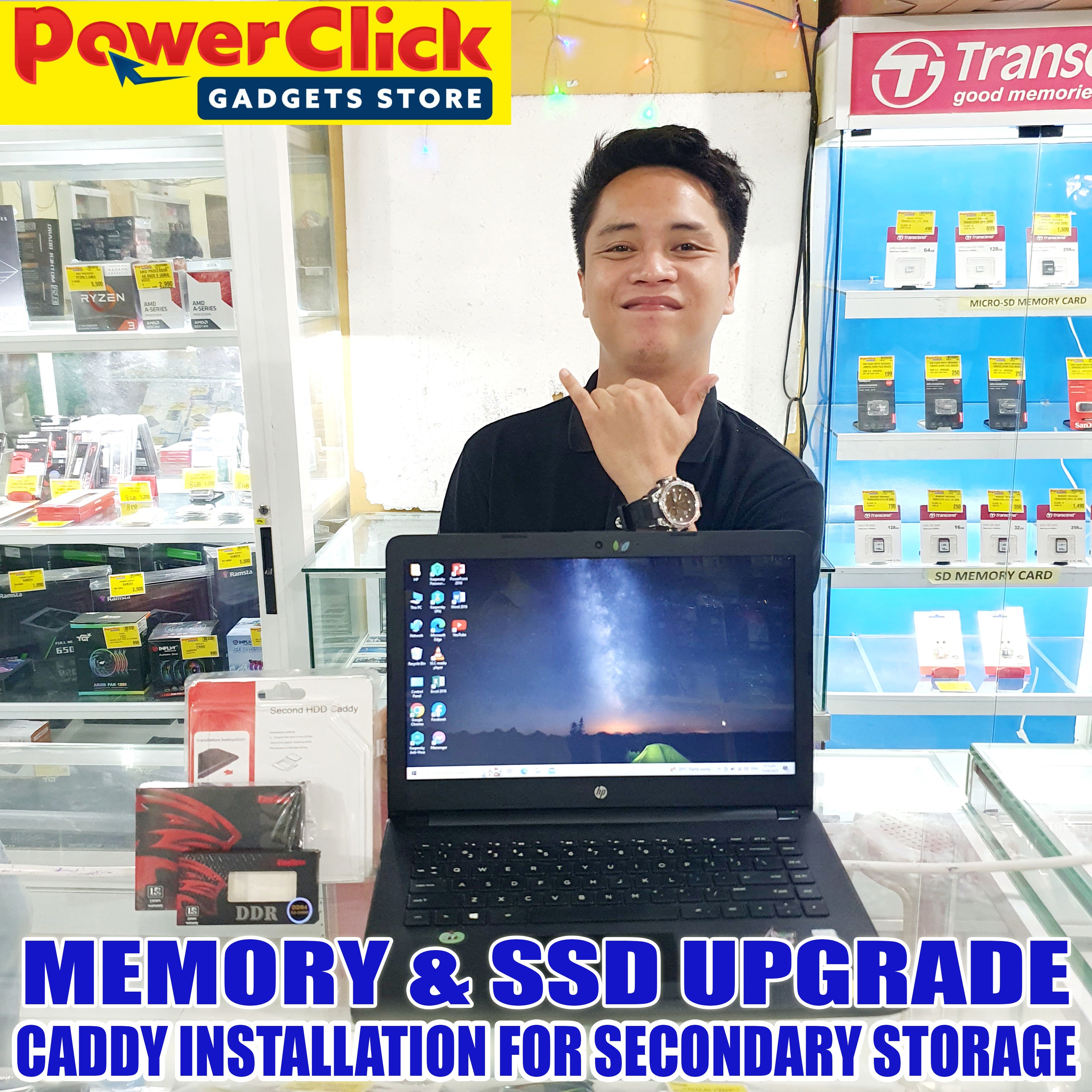 PC DIAGNOSIS - MEMORY & SSD UPGRADE, CADDY INSTALLATION FOR SECONDARY